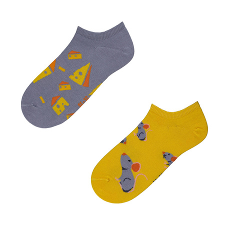 Stopki w myszki i sery Multi || Zielony || Żółty - sklep ze skarpetkami Wola