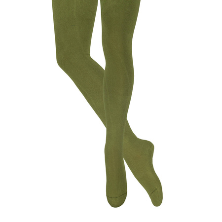 Zielone rajstopy bawełniane gładkie - sklep ze skarpetkami Wola