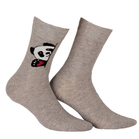Skarpety męskie z pandą Szary - sklep ze skarpetkami Wola