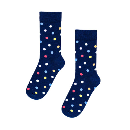 Granatowe skarpetki męskie w kropki Niebieski - sklep ze skarpetkami Wola