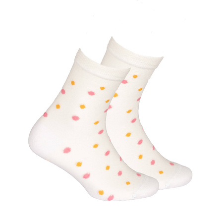 Skarpetki dziewczęce w kropki Beżowy - sklep ze skarpetkami Wola