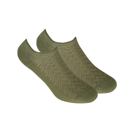 Zielone stopki damskie z ażurowym wzorem Zielony - sklep ze skarpetkami Wola